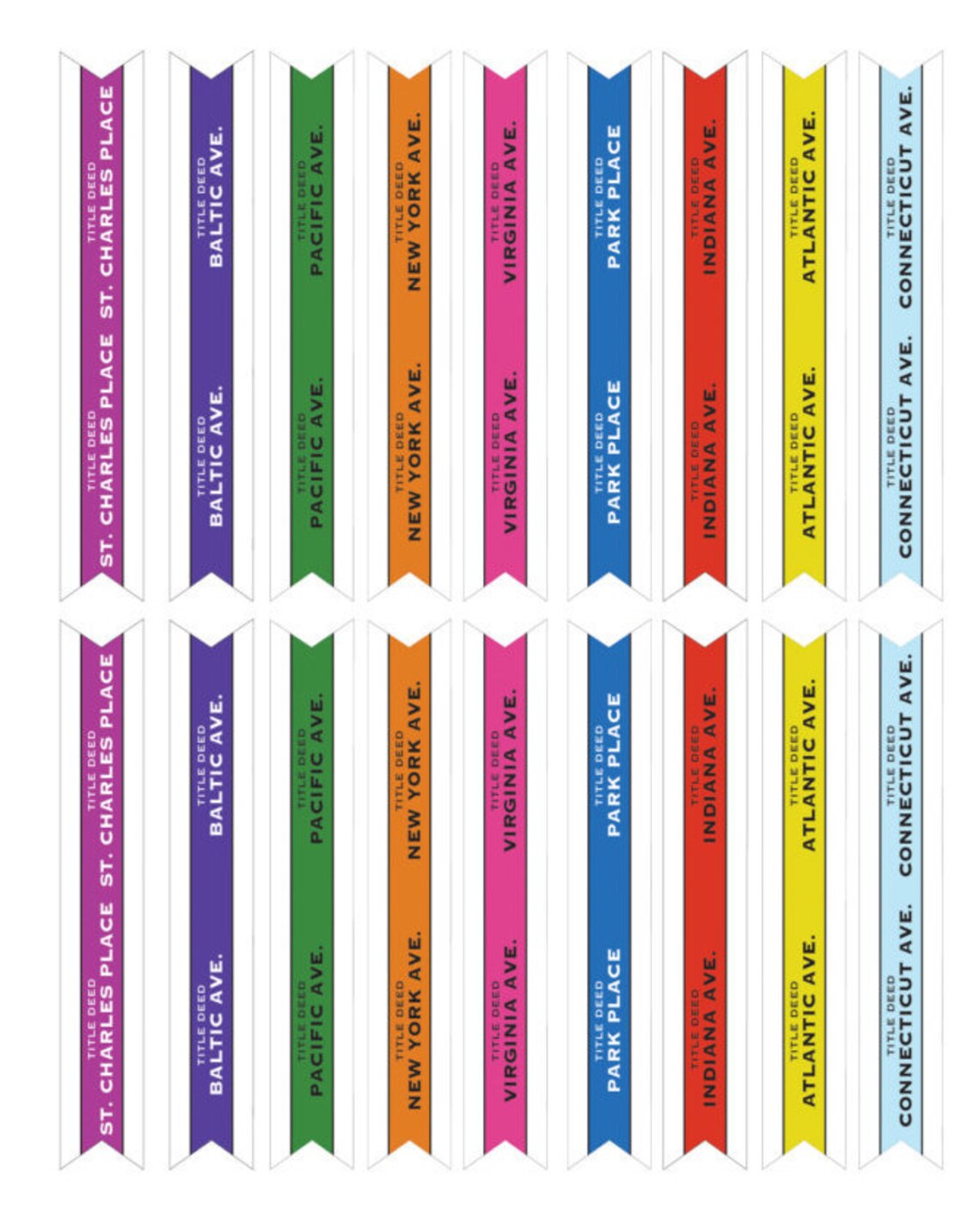 Monopoly Straw Flags Printable Instant Download Game Straw | Etsy