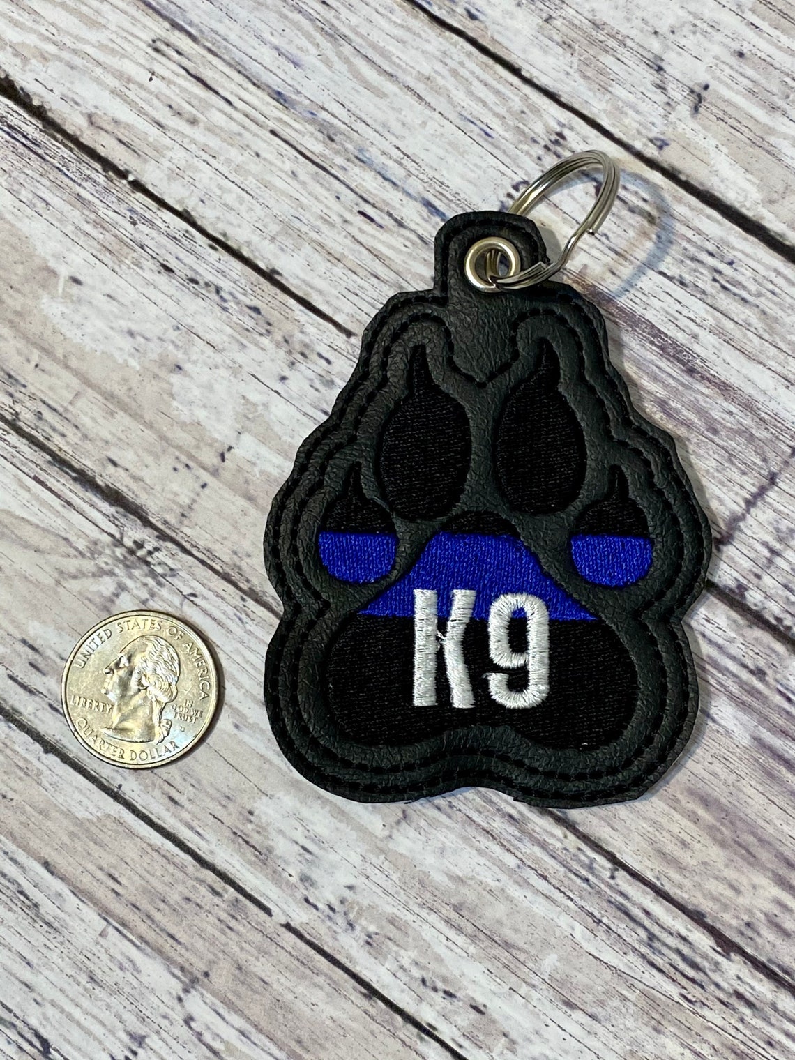 K9 Police Paw Print Key Chain - Etsy