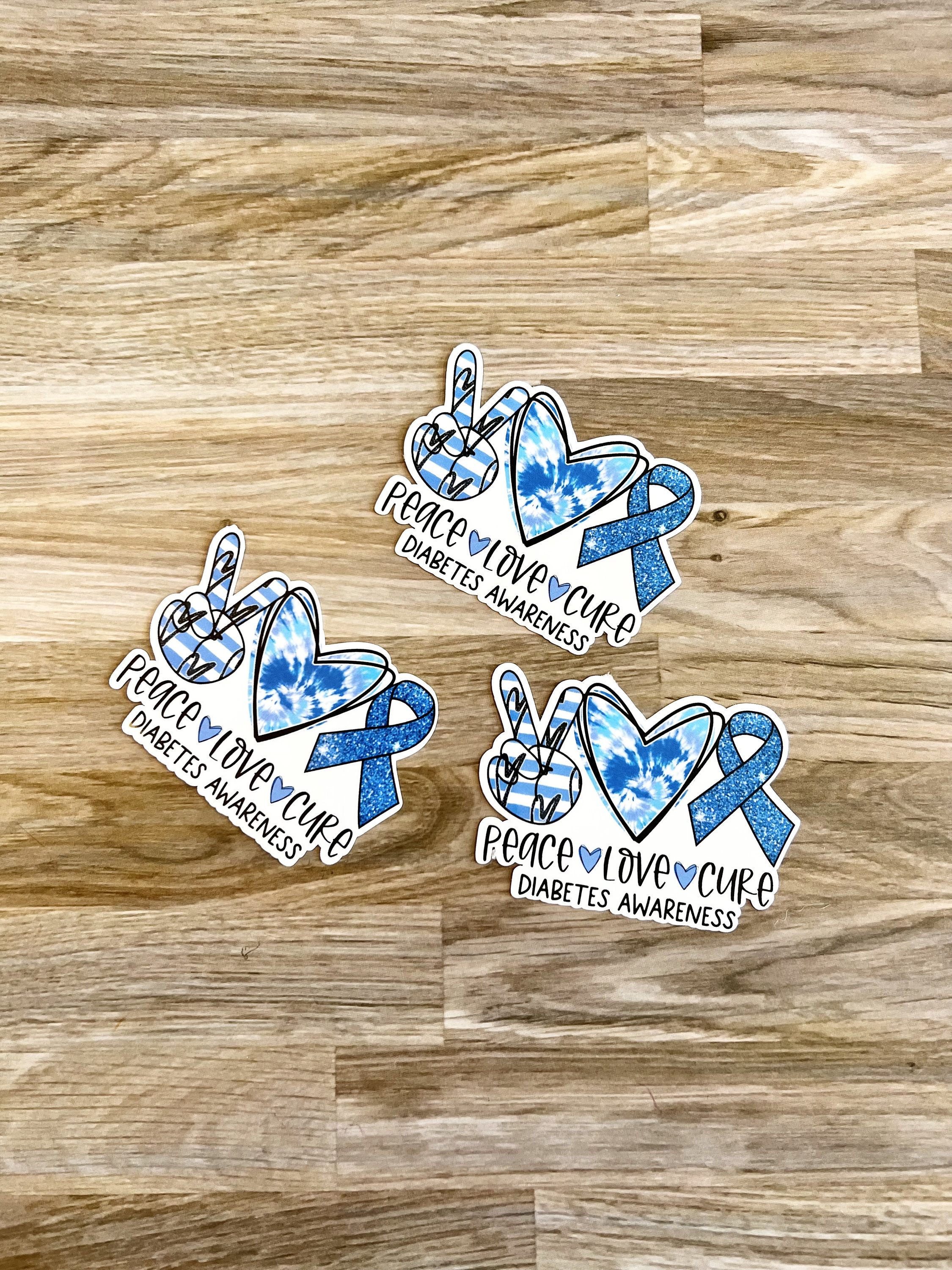 Diabetes Awareness Sticker Peace Love Cure - Etsy