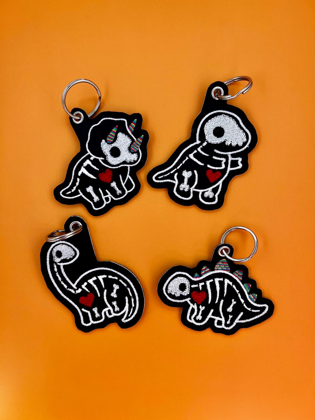 Dino Skeleton Keychain - Etsy