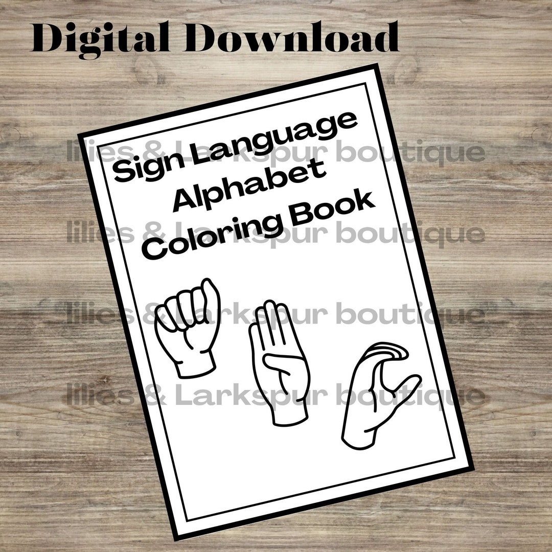 ASL Alphabet Coloring Book-digital Download - Etsy