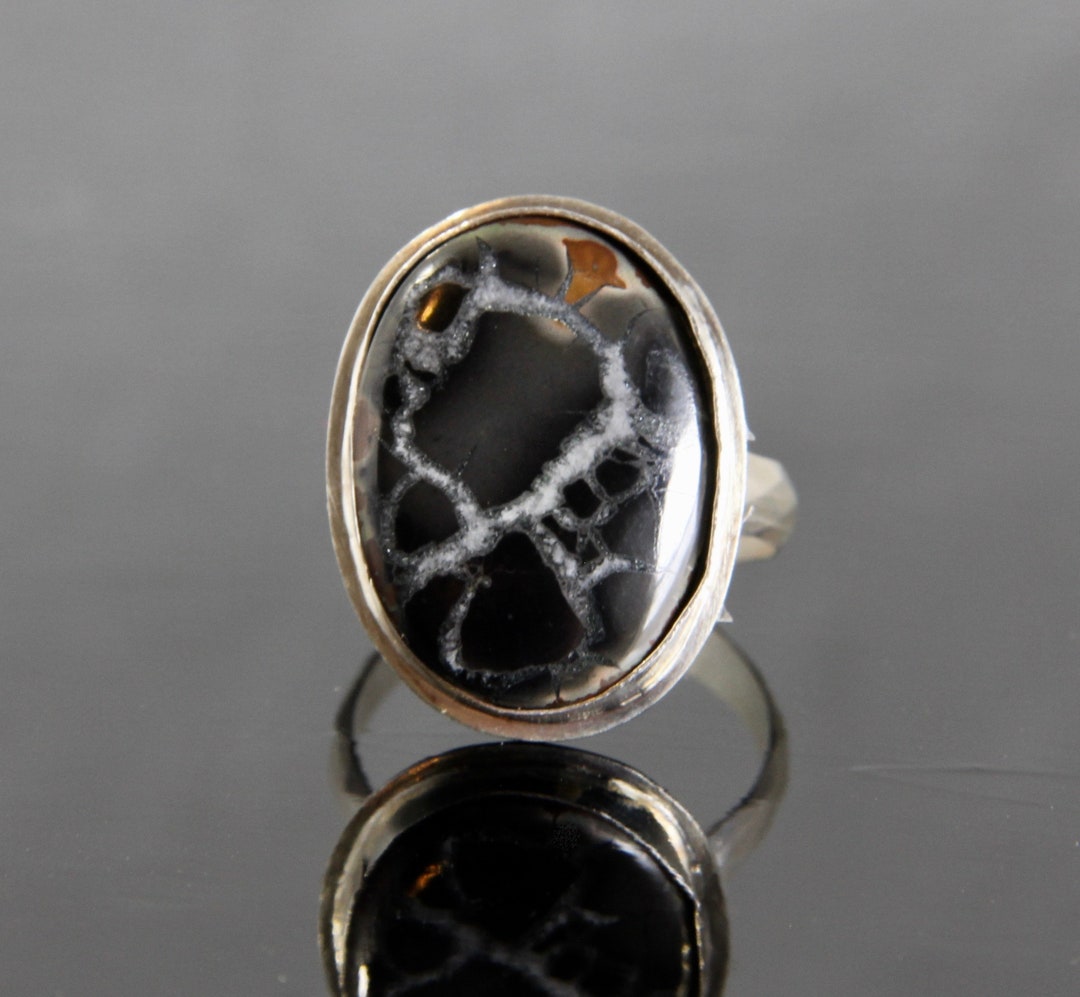 Septarian Geode Ring Sized to Order Sterling Silver Bezel - Etsy