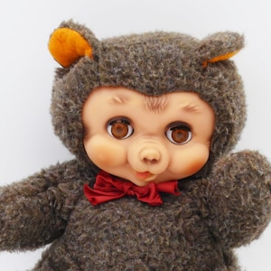 Rushton Type Mid-century Rubber Face Teddy Bear Soft Toy Reindeer - Etsy