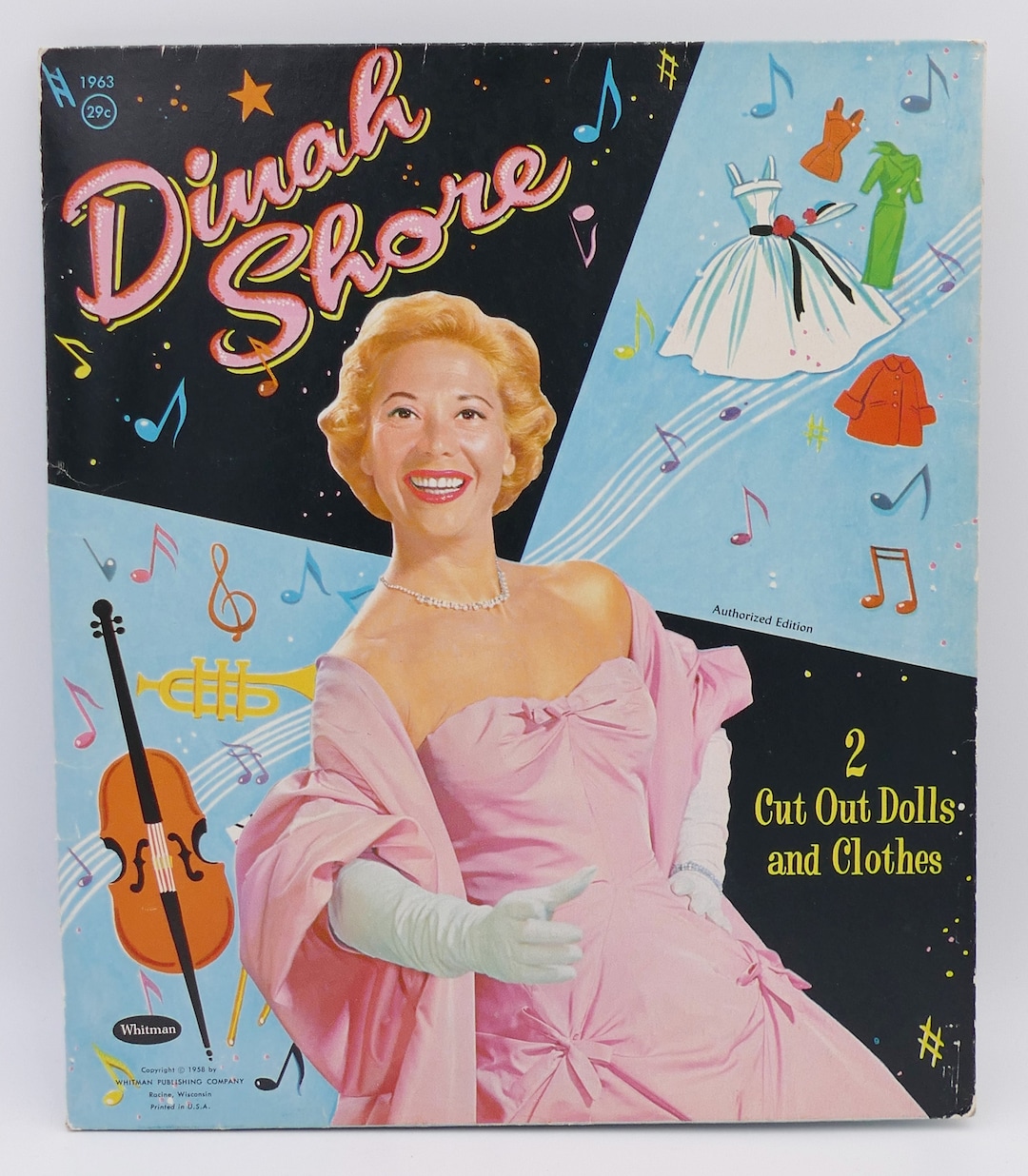 Vintage 1958 Dinah Shore Paper Doll Cut Out Dolls Clothes Whitman ...