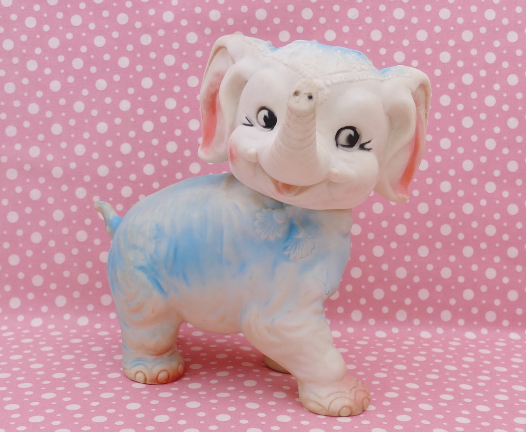 1950's Vintage Large Size Elephant Rubber Squeaky Toy Movable Head - Etsy