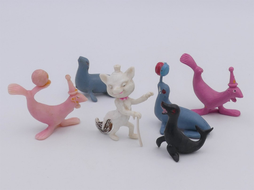 Set of Six 1950's Comical Plastic Circus Animal Figurines Hong Kong - Etsy