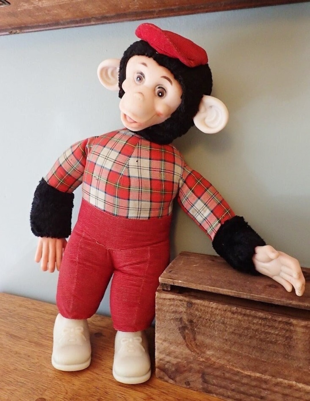 Rushton Zippy Type Rubber Face Monkey Chimp Soft Toy 1950's - Etsy