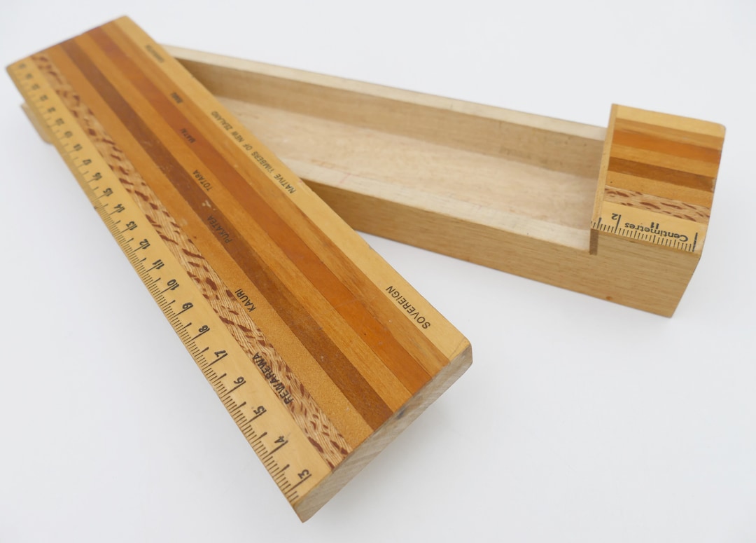 1970's Vintage Wooden Sliding Lid Pencil Case New Zealand Timbers - Etsy