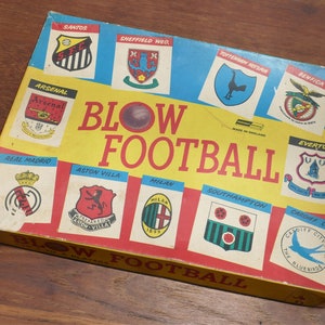 Vintage 1950's Blow Football Soccer Game Original Box Marchant Games ...