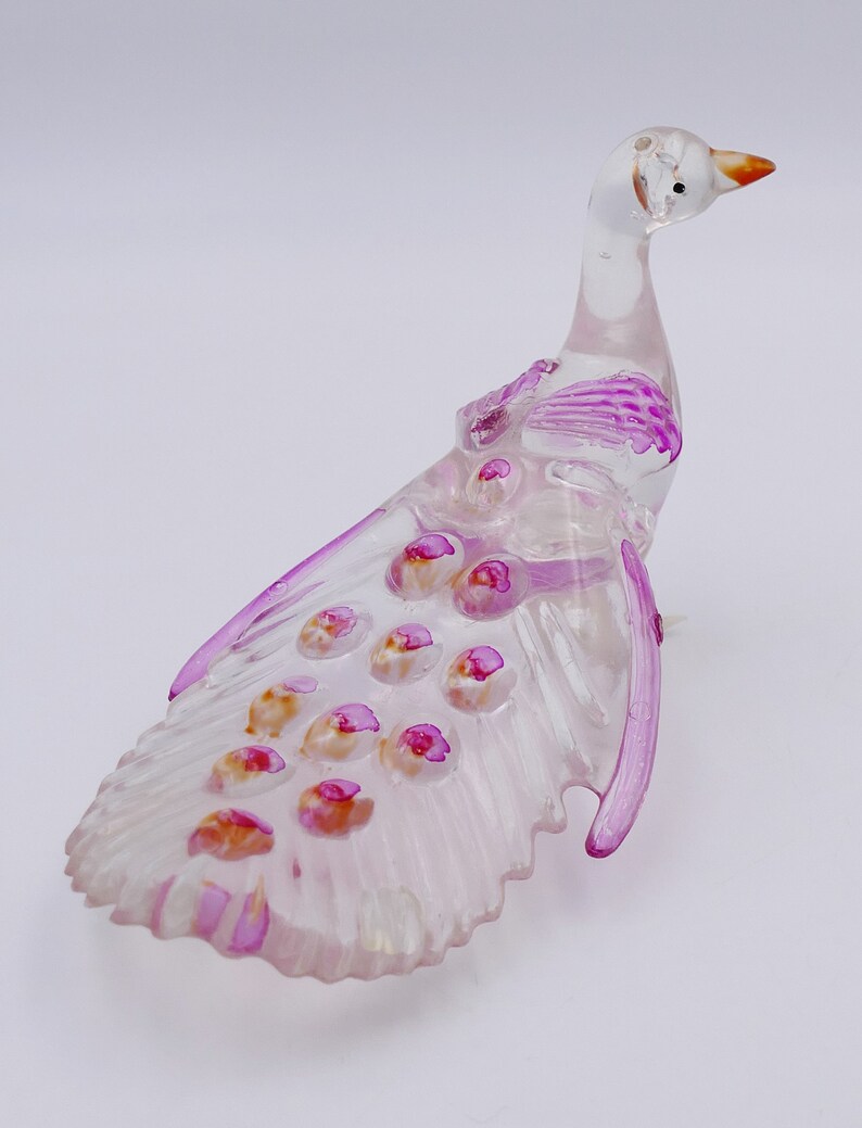 1970's Lucite Crystal Plastic Jumbo Large Peacock Figurine - Etsy