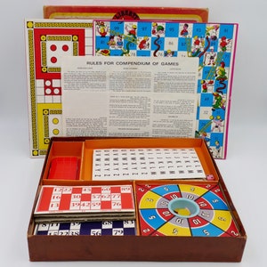 1970'S Compendium of Games Ludo Snake and Ladders Tiddlywinks Bingo ...
