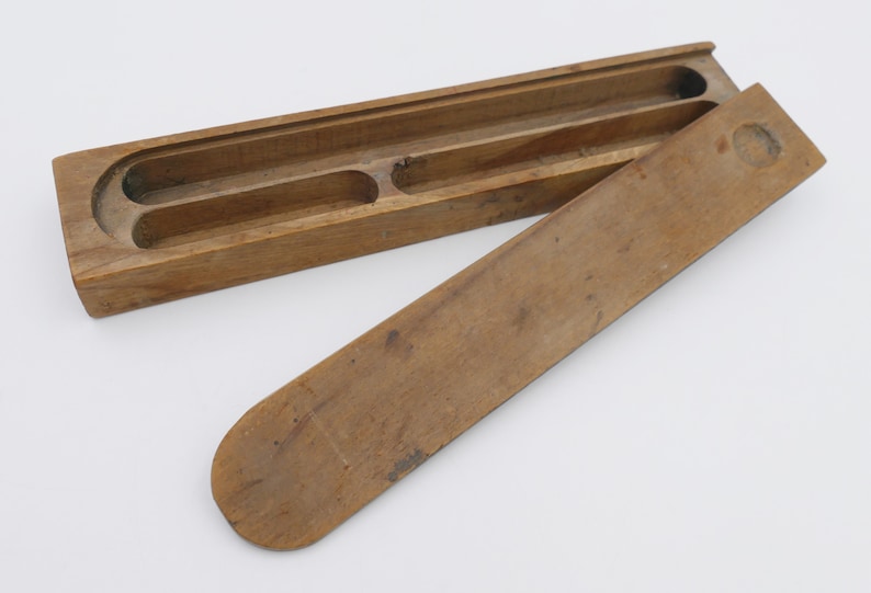 1940's Antique Wooden Sliding Lid Pencil Case Crayon Box - Etsy