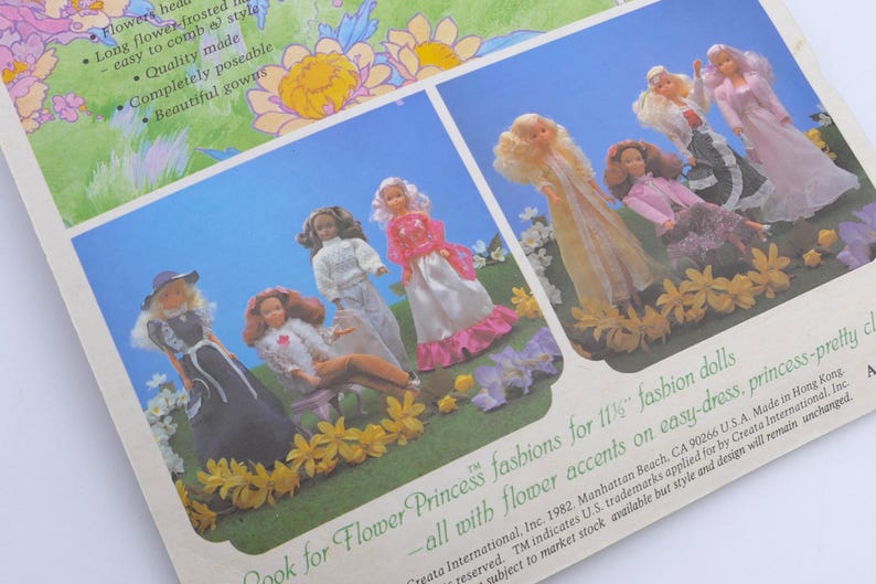 1982 Creata Flower Princess Fashion Doll Original Clothing #1125 Sealed ...