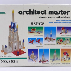 Vintage 1970's Architect Master Sterero Construction Block Building Toy ...