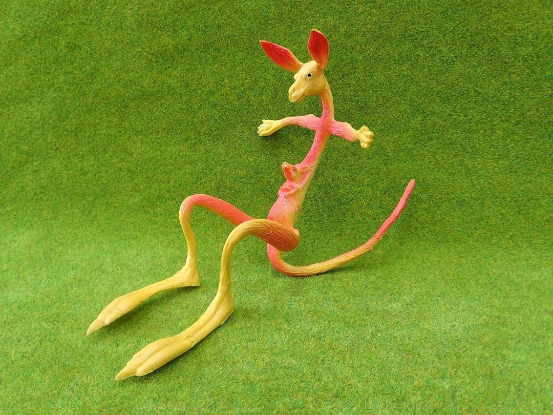 1960's Extra Large Rubber Kangaroo With Joey Bendy Figurine - Etsy