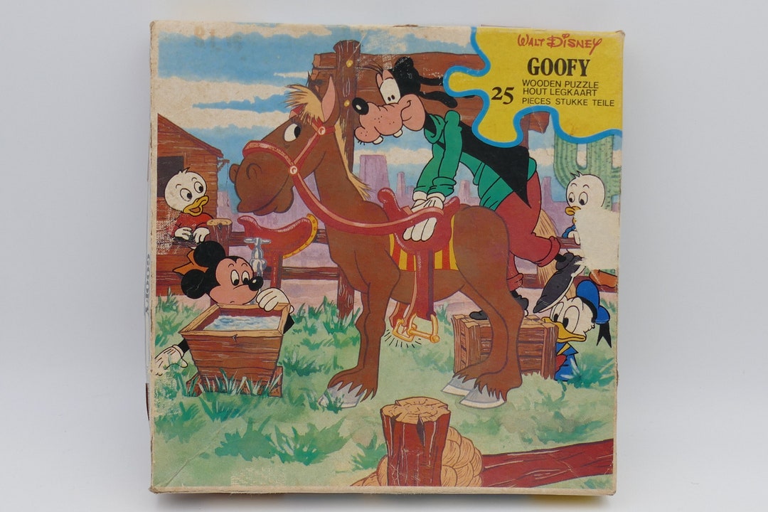 Vintage 25 Piece Walt Disney Goofy Board Jigsaw Puzzle Original Box - Etsy