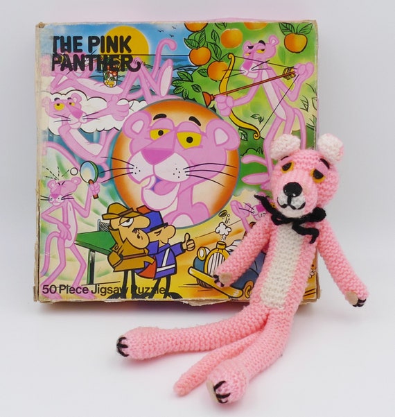 Pink Panther 1980 s Novelty Toys Collectibles Puzzle Knitted Soft Toy Vintage Etsy Canada