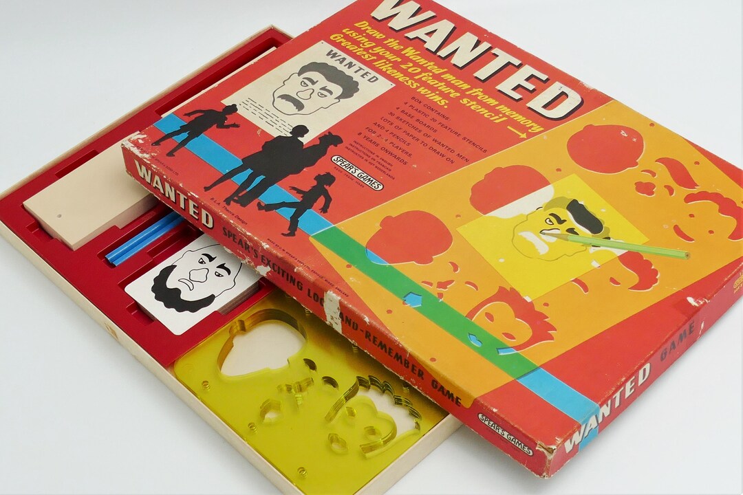 Vintage 1972 Wanted Game Stencil Game Spear's Games England - Etsy