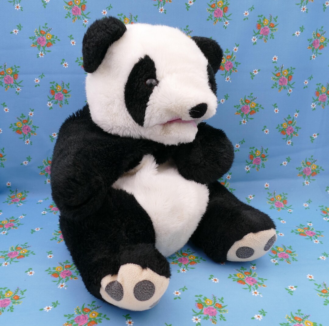 Vintage LARGE JUMBO SIZE Plush Panda Bear Hand Puppet - Etsy
