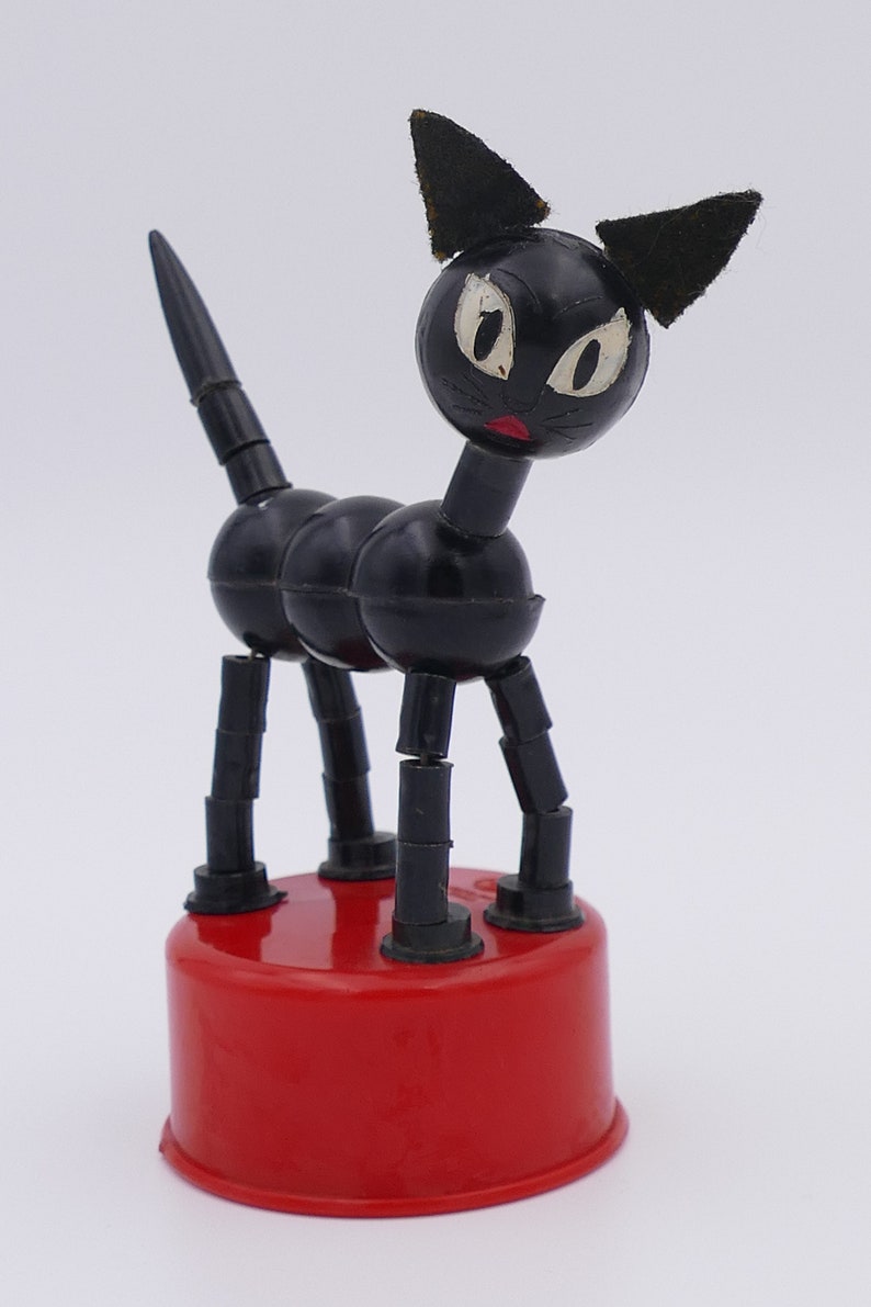 Vintage 1960's Collapsible Black Cat Collapsible Push Toy Hong Kong - Etsy