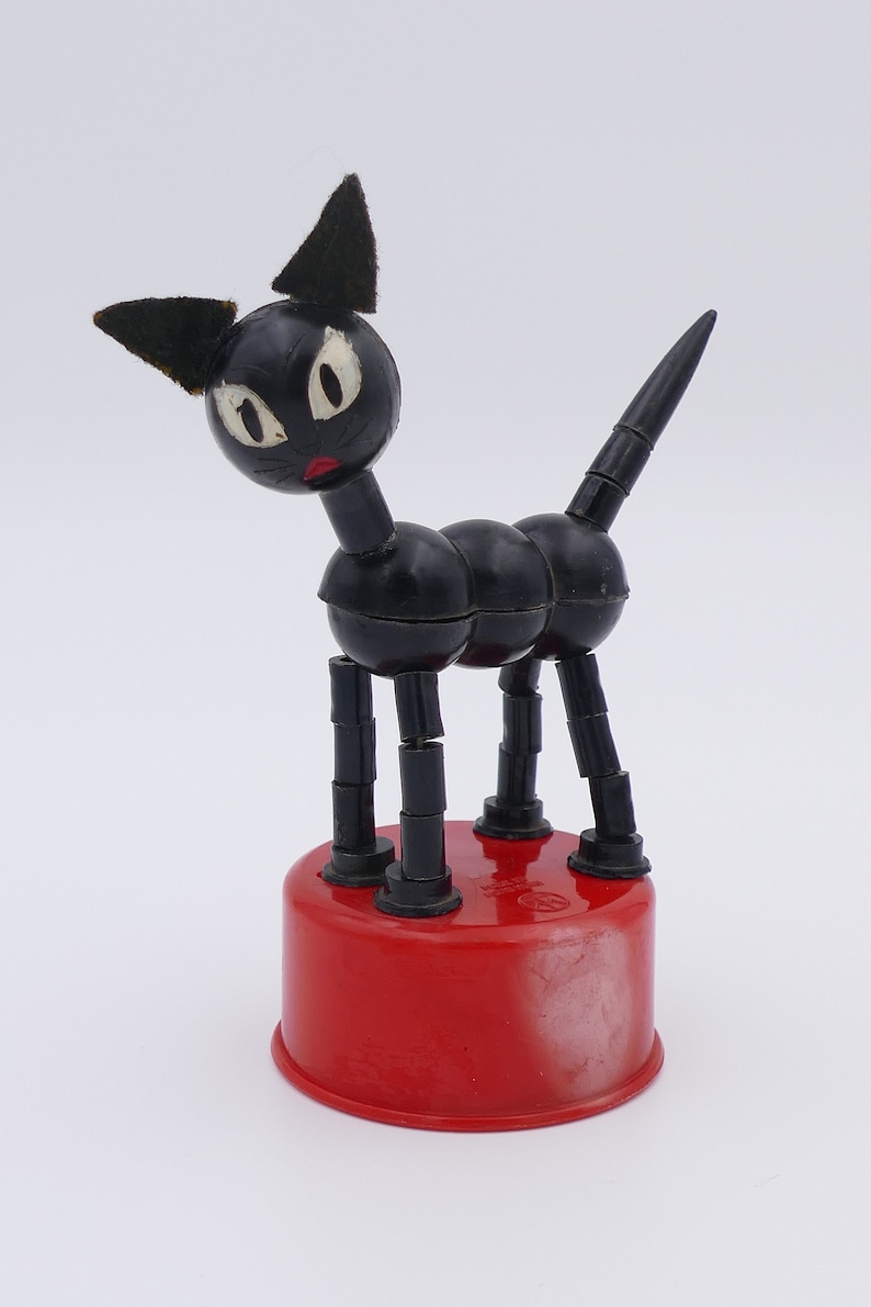 Vintage 1960's Collapsible Black Cat Collapsible Push Toy Hong Kong - Etsy