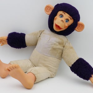 Rushton Zippy Type Rubber Face Monkey Chimp Soft Toy Large 1950's - Etsy