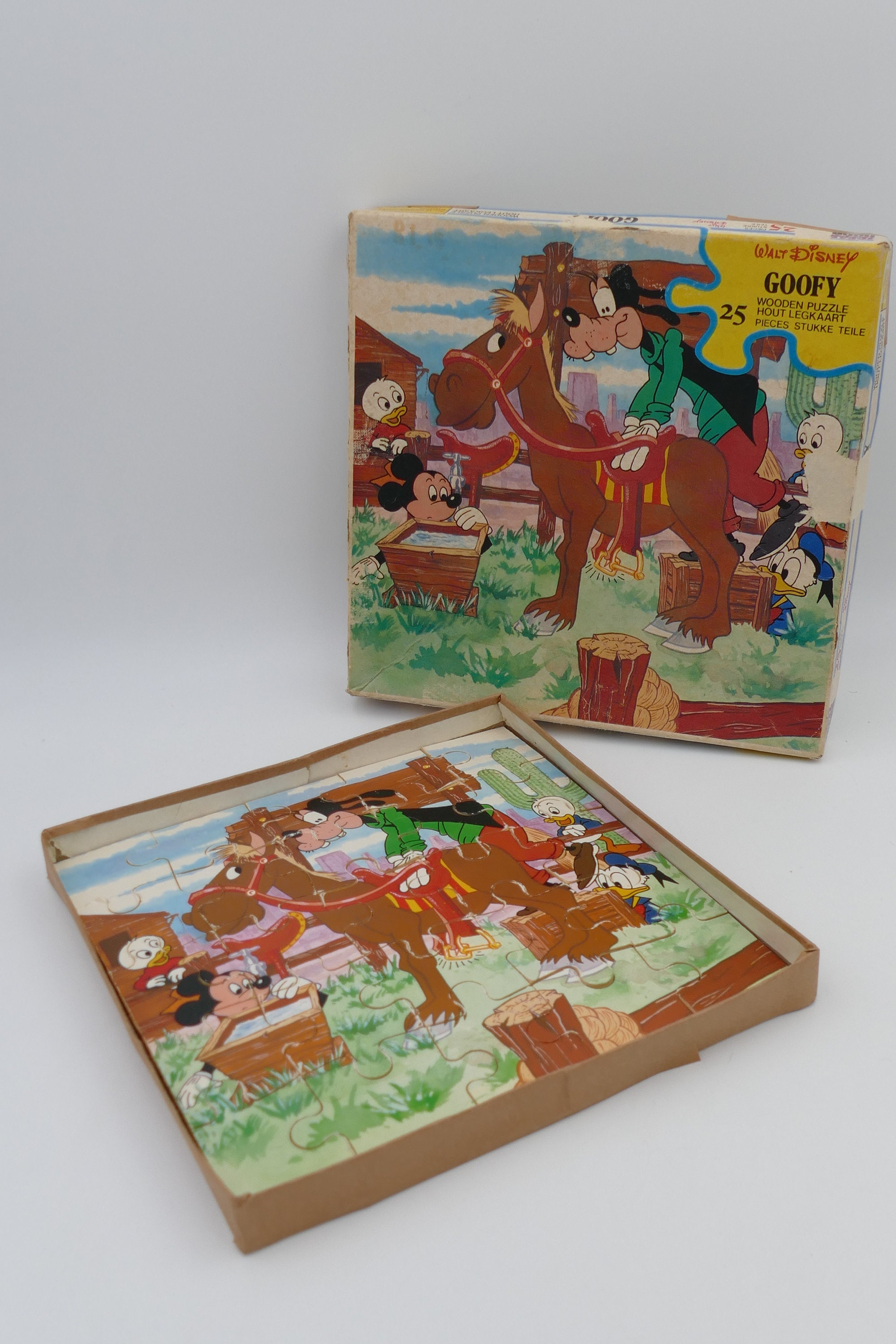 Vintage 25 Piece Walt Disney Goofy Board Jigsaw Puzzle Original Box - Etsy