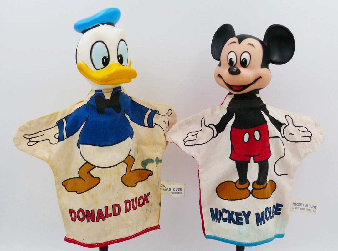 Pair of 1950's Japan Mickey Mouse Donald Duck Hand Glove Puppets - Etsy