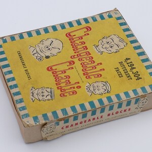 Vintage 1948 Changeable Charlie Face Changing Wooden Block Toy Puzzle ...