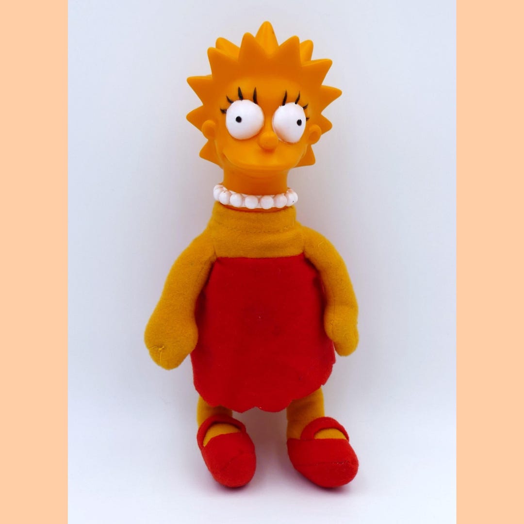 1990 the Simpsons Lisa Simpson Vinyl Head Plush Toy Bensons - Etsy