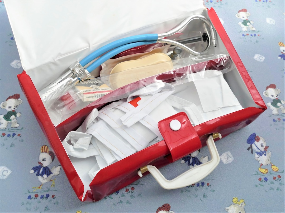 Vintage Doctor's Bag Playset Hospital Nurse First Aid Medical Pretend ...