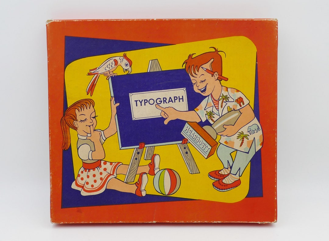 Vintage Children's Typography Stamp Activity Set Original Box - Etsy