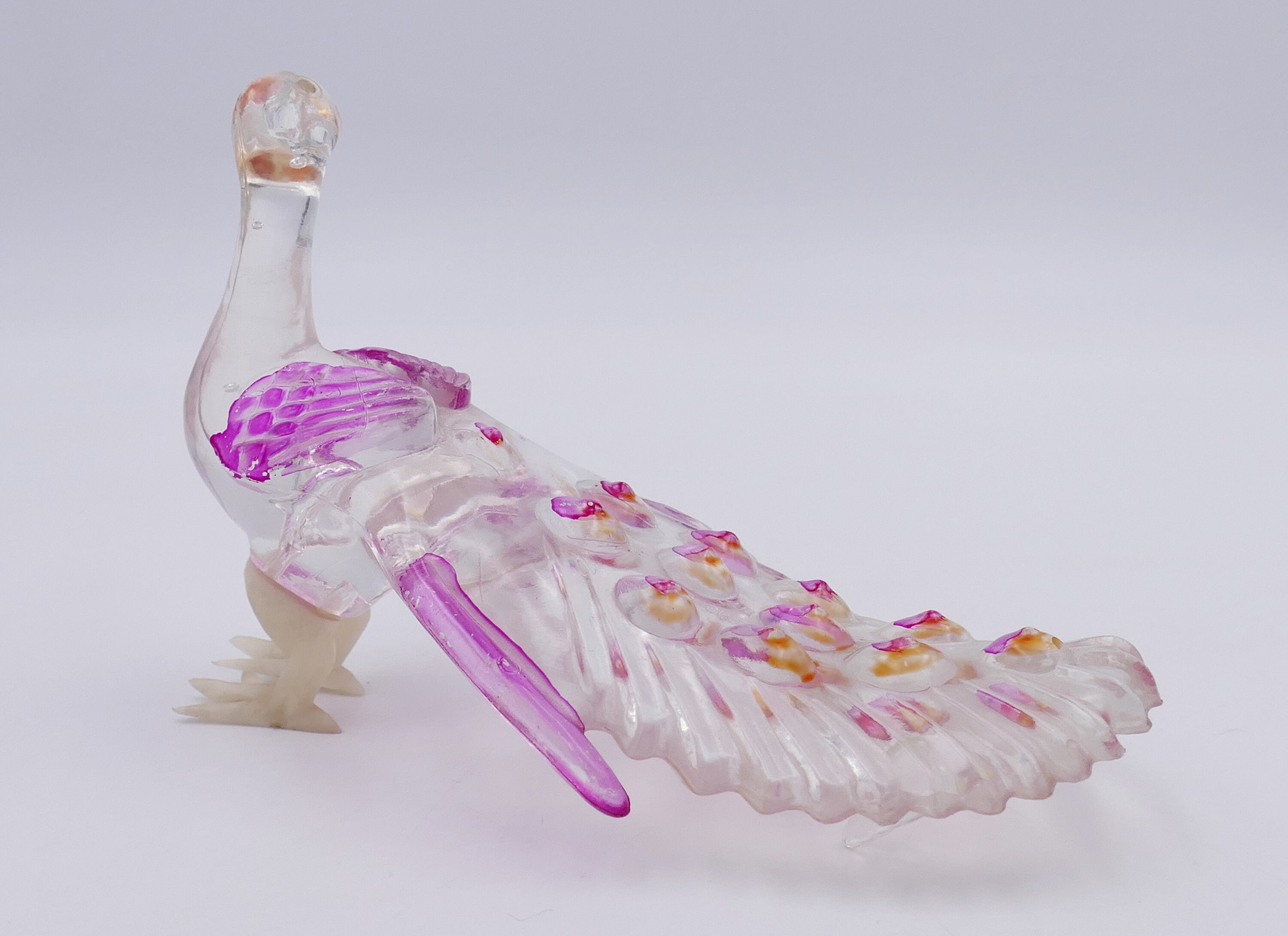 1970's Lucite Crystal Plastic Jumbo Large Peacock Figurine - Etsy