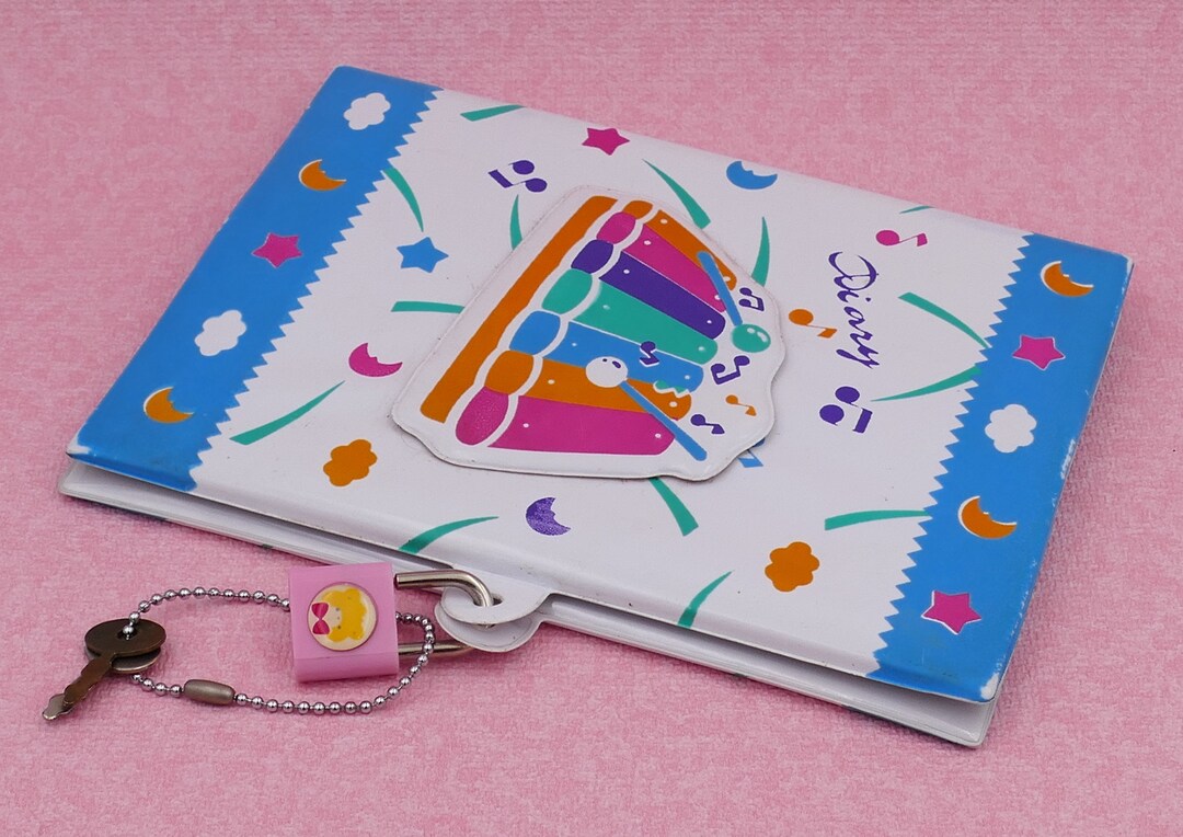 1991 PVC Diary Cover Lock and Key Kawaii Design Gold Tiger Taiwan - Etsy