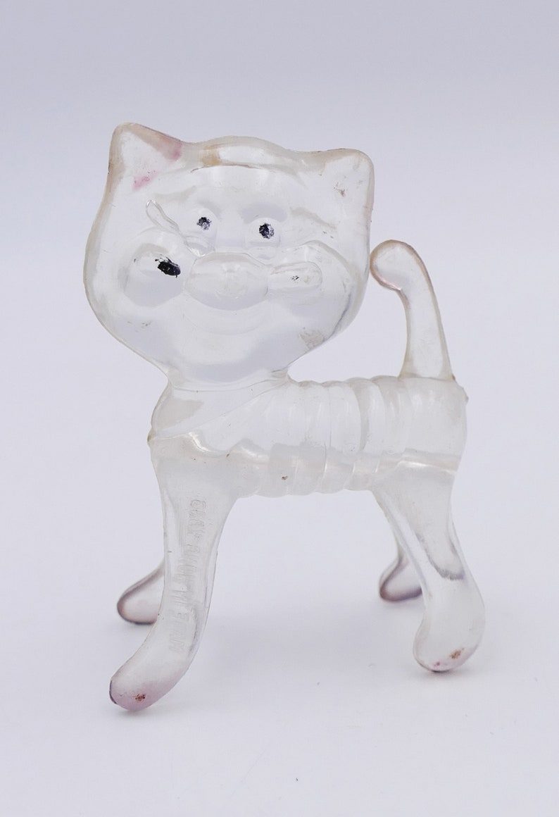1970's Lucite Crystal Plastic Cat Kitten Figurines - Etsy
