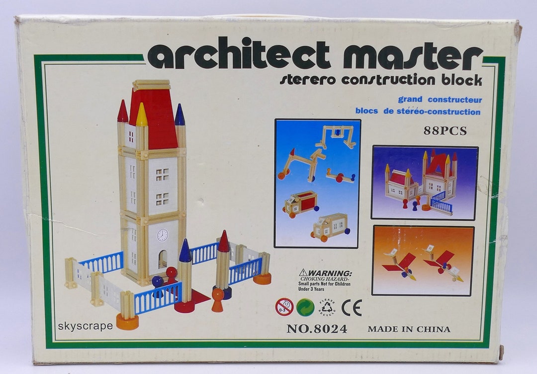 Vintage 1970's Architect Master Sterero Construction Block Building Toy ...