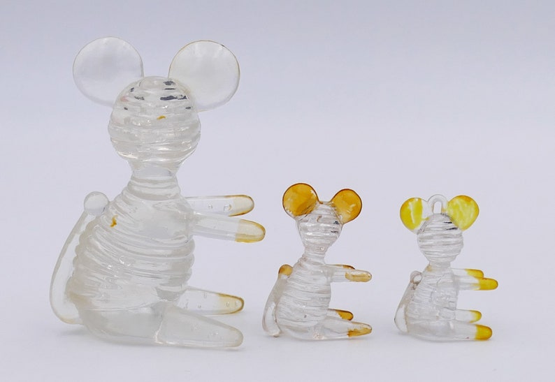 1970's Lucite Crystal Plastic Mouse Mice Figurines Ornaments Penny Toys ...