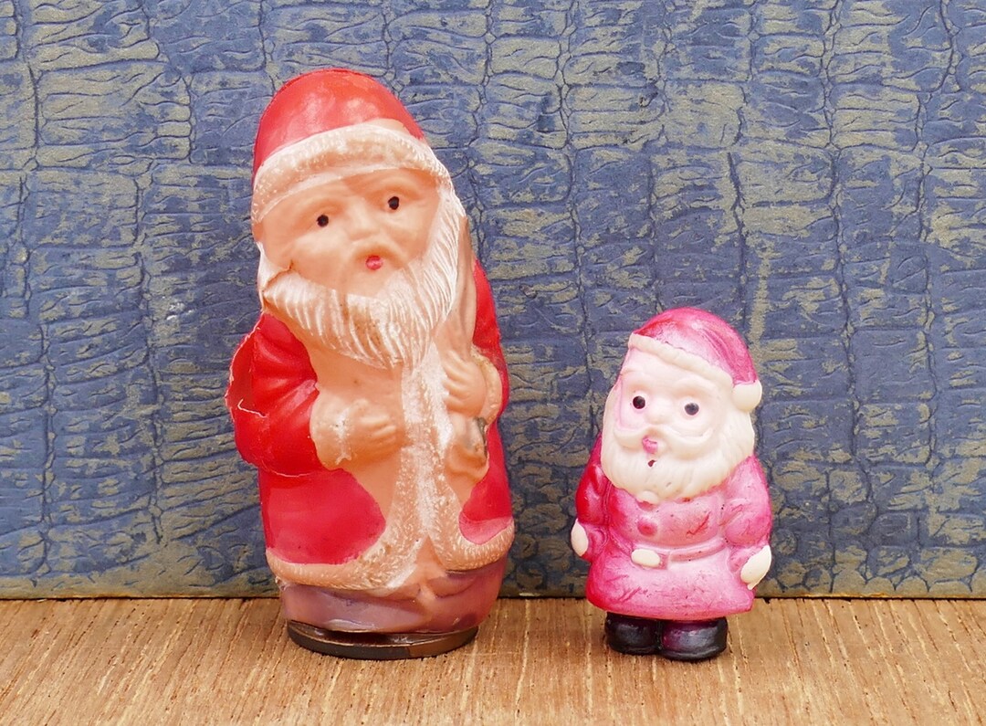 Vintage 1950's Celluloid Santa Claus Father Christmas Figurines - Etsy