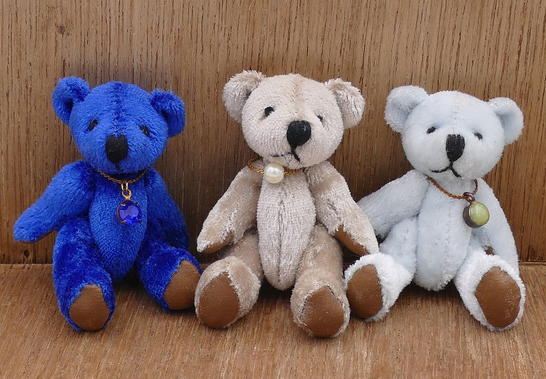 Vintage Russ Berrie Birthstone Bears Miniature Plush Jointed Teddy Bear - Pick and Choose Option ...