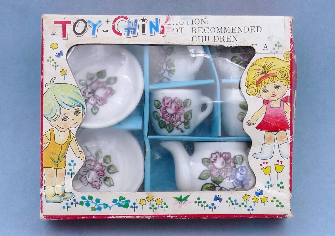 Mid-century Japan Made Childs Miniature Pretend Play Toy China Tea Set ...