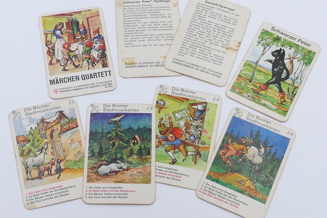 1950's Marchen-quartett Fairytale Quartett Playing Cards German - Etsy