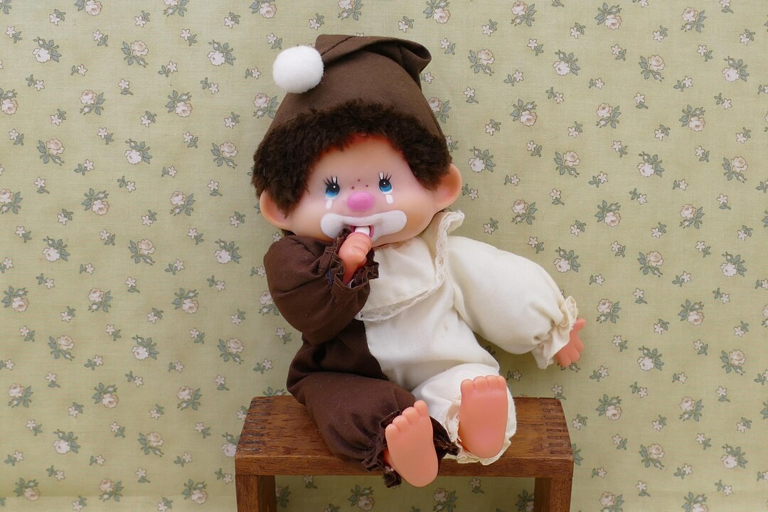 1980's Kiki Clown Harlequin Thumb-sucking Monchhichi Doll - Etsy