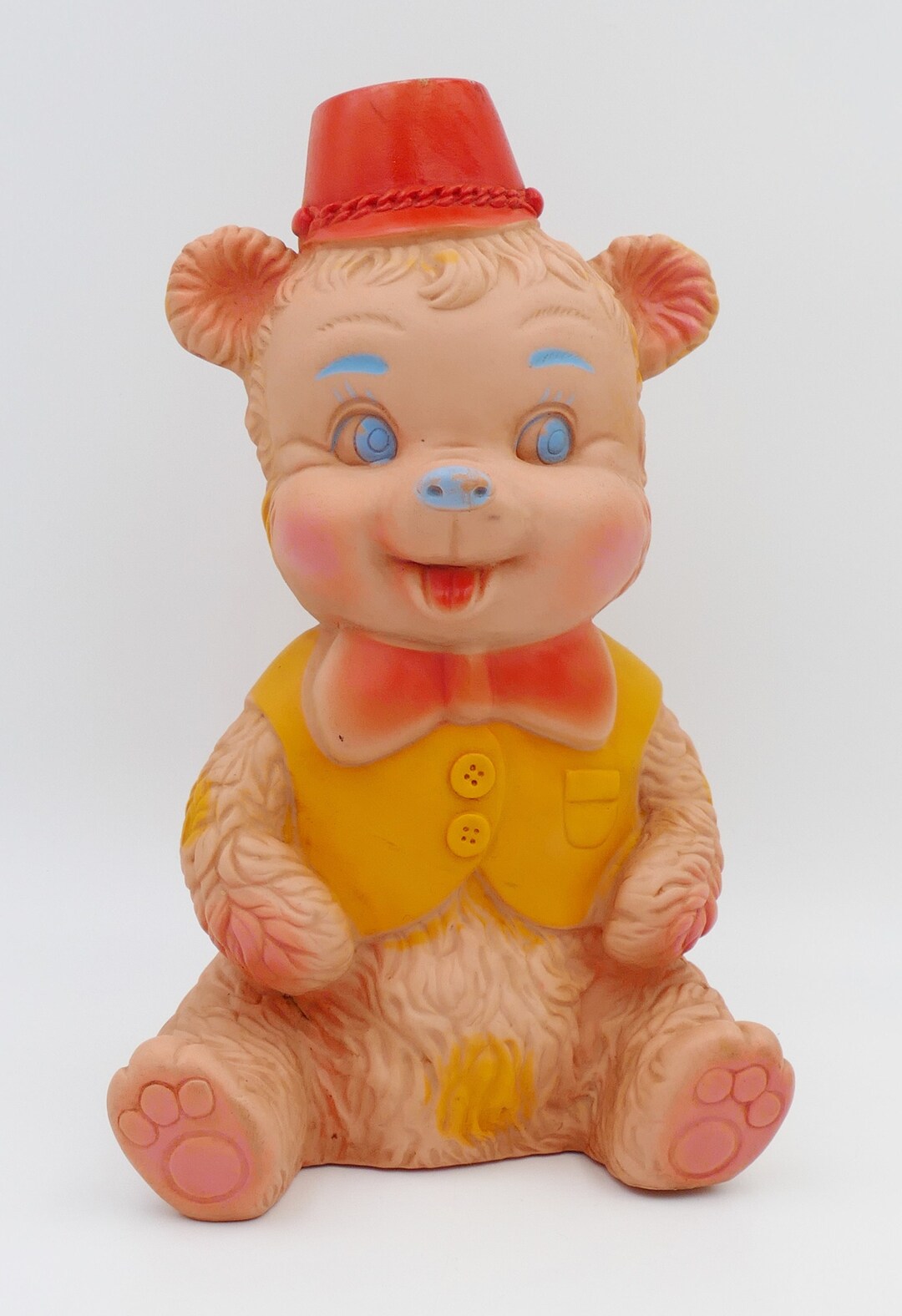 1960's Vintage Teddy Bear Rubber Squeaky Toy - Etsy