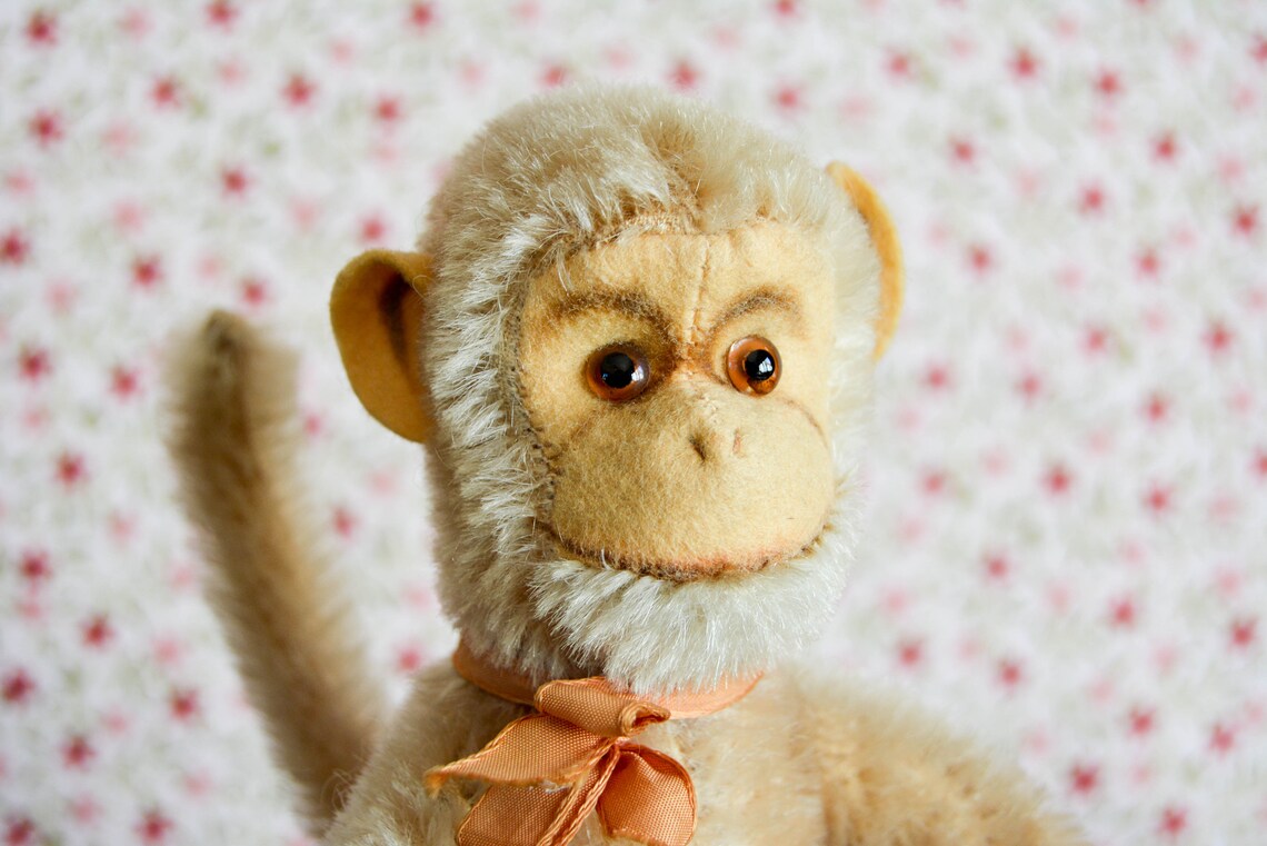 1950's Monkey Mohair Figurine Collectible | Etsy