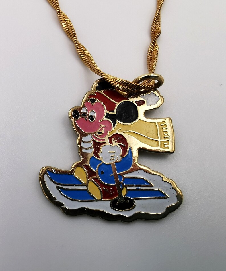 Mickey Mouse Vintage Metal Pendant Necklace Walt Disney | Etsy