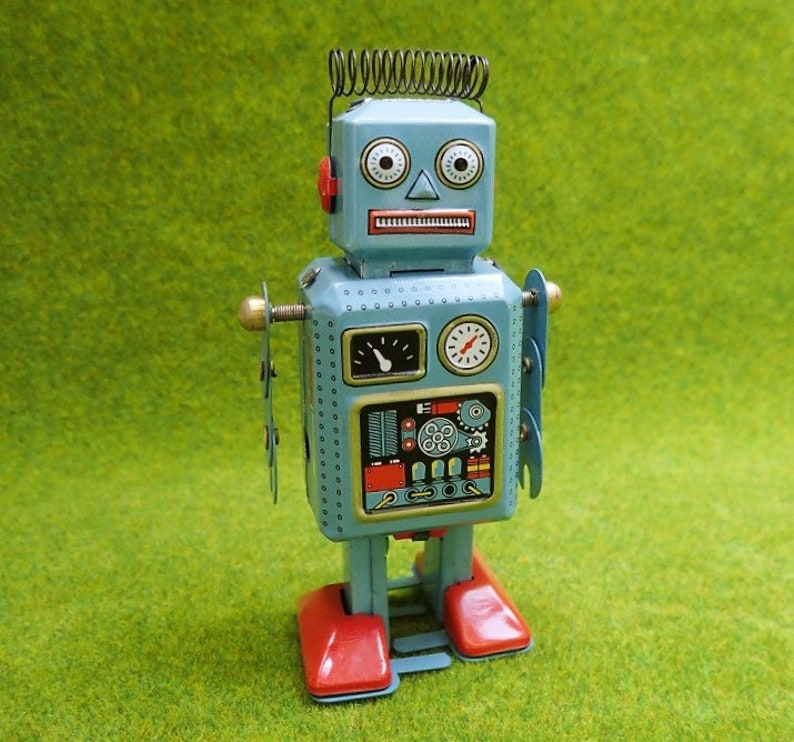 Tin Litho Wind-up Robot - Etsy