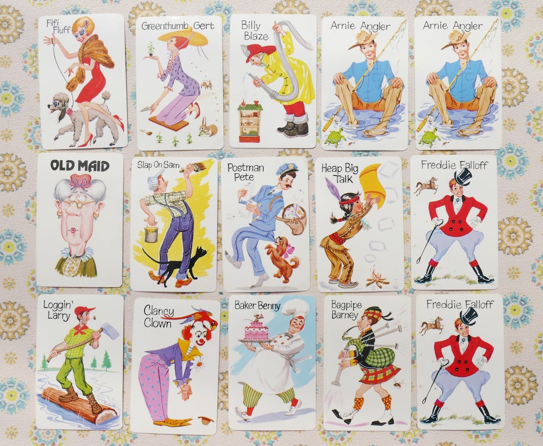 1980's Old Maid Playing Cards Whitman Publishing Company - Pick ...