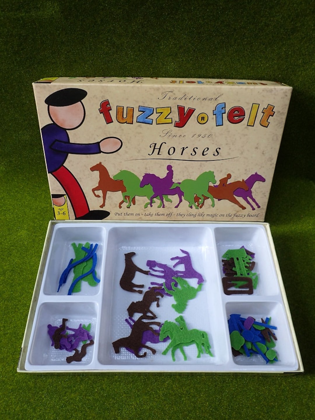 Vintage Fuzzy-felt Horses Toy Activity Game Original Box - Etsy