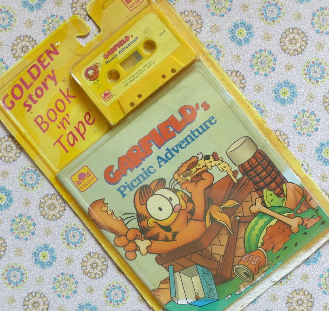 1991 Garfield Picnic Adventure Golden Story Book 'n Tape Original ...