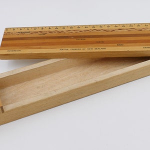 1970's Vintage Wooden Sliding Lid Pencil Case New Zealand Timbers - Etsy
